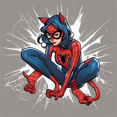 Comic Book Style Cat Girl Spiderman Character By Doodlewoodlewoeo On