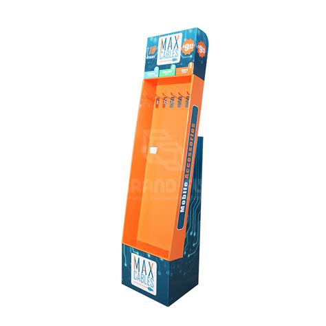Corrugated Paper Floor Shipper Display For Usbdata Cable Grand Fly