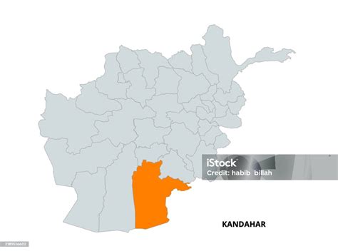 Map Highlighting Kandahar Province In Afghanistan With Neighboring