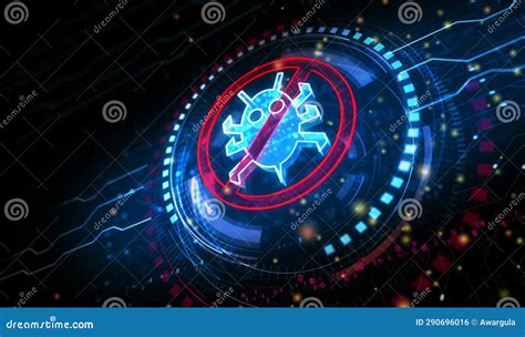 Antivirus Cyber Security Virus Detect Symbol Digital Concept 3d