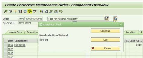 Material Availability Check In Maintenance Order Sap Community
