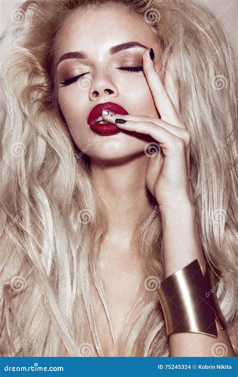 Sensual Lips Sensual Open Mouth With Tongue Lick White Teeth Sensual