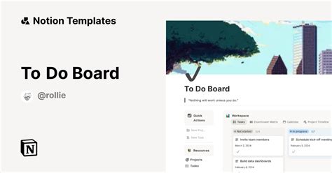 To Do Board Template By Rollie Notion Marketplace