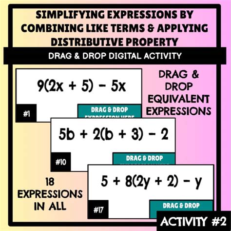 Simplifying Expressions By Combining Like Terms Digital Activity Bundle