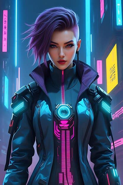 Sexy And Cyberpunk Girl Premium Ai Generated Image