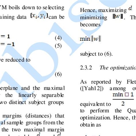 The Graph Showing A Typical Separating Hyperplane And The Maximal