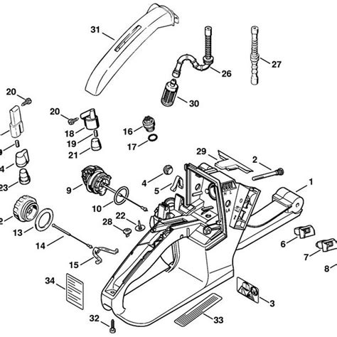 Stihl 026 Chainsaw 026 Parts Diagram Tank Housing