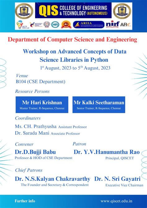 Qis Qiscet Qiscollegeofengineeringandtechnology Cse Workshop