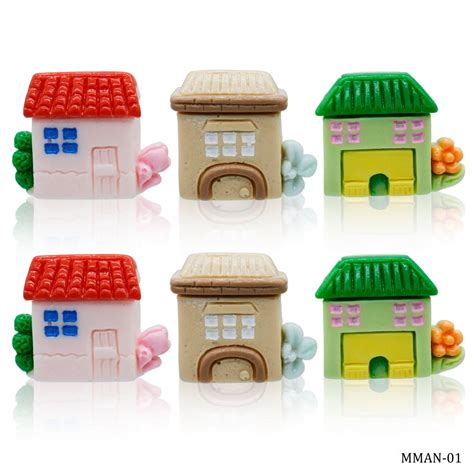 Cute House Miniature Model House L Pack Of 6 Mini House Pcs Inkarto