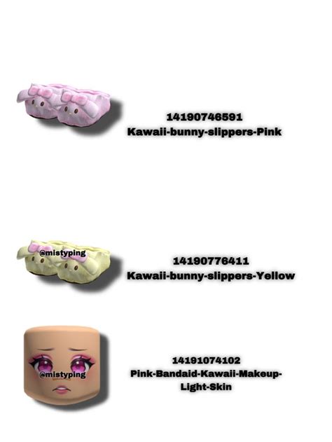 New Kawaii And Bunny Slippers Codes Follow My Tt Mistyping 2olivaria