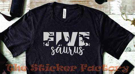 Five Saurus Svg Dinosaur Birthday Digital Download Fifth Etsy