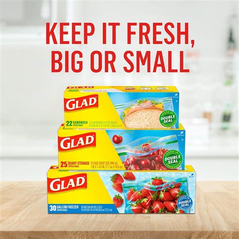 Glad Zipper Freezer Storage Plastic Bags Gallon Set Of 4 X 40 Bags
