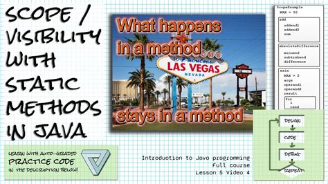 Scope Visibility Using Static Methods In Java Intro Java Course