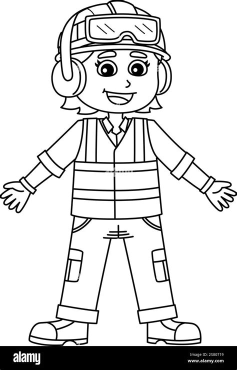 Female Construction Worker Safety Gear Isolated Stock Vector Image