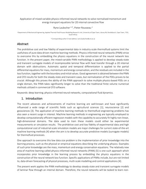 Pdf Application Of Mixed Variable Physics Informed Neural Networks To
