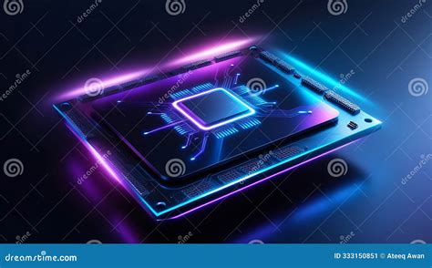 Glowing Computer Chip With Circuits Stock Illustration Illustration Of Electronics Digital