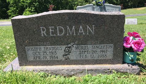 Joseph Thaddeus “thad” Redman 1913 1984 Mémorial Find A Grave