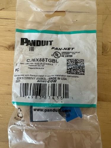 Panduit Cj6x88tgbl Mini Com® Tx6a 10gig Tg Style Jack Module Black Qty