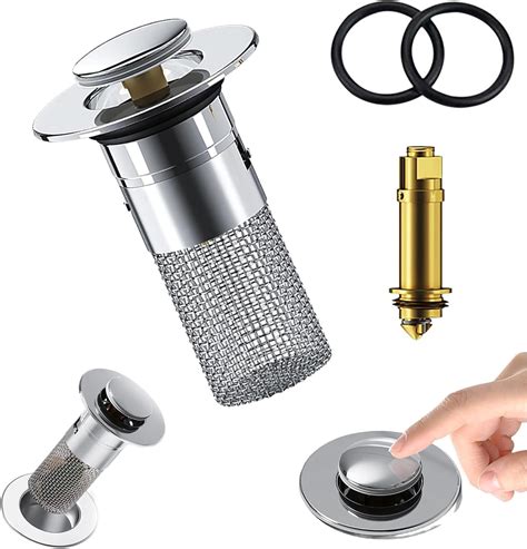 Bathroom Sink Stopper Hair Catcher Pop Up Sink Drain Filter With