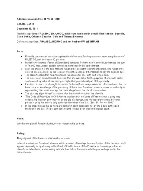 Lichauco Vs Alejandrino Pdf