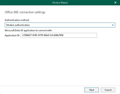 Step Select Authentication Method Veeam Backup For Microsoft Explorers User Guide