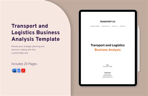 Transport And Logistics Cost Analysis Spreadsheet Template In Excel