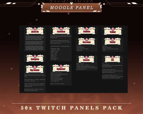 Moogle Twitch Panels Stream Overlays Cute Fantasy Theme Graphics Overlay Panels Streamer Graphic