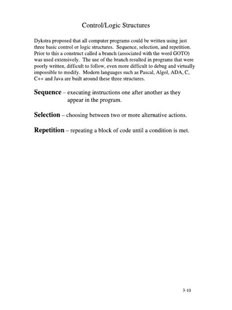 Algorithms And Control Structures Pdf