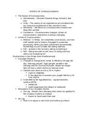 The Nature Of Consciousness And Levels Of Consciousness Course Hero