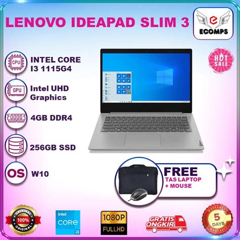 Jual Lenovo Ideapad Slim Core I G Ram Gb Gb Ssd W Inch Full Hd Shopee