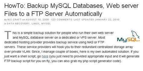 Tutorials To Take MySQL Database Backup