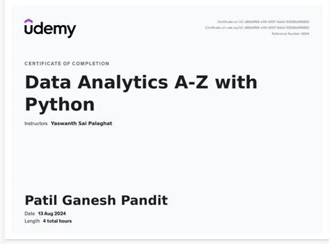Ganesh Patil On Linkedin Dataanalytics Python Udemy Datascience