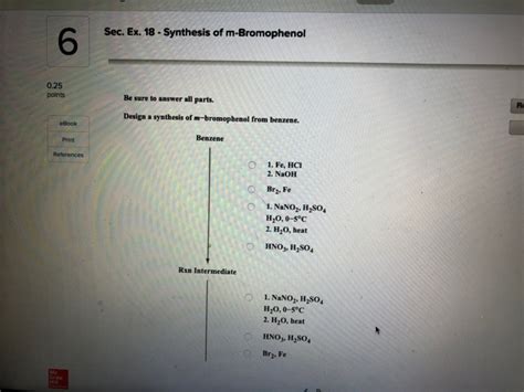 Solved Sec Ex 18 Synthesis Of M Bromophenol 0 25 Points