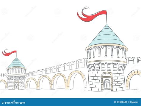 Castle Wall Drawing