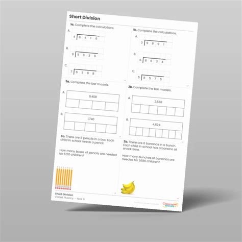 Year 6 Short Division Varied Fluency 2 Resource Classroom Secrets