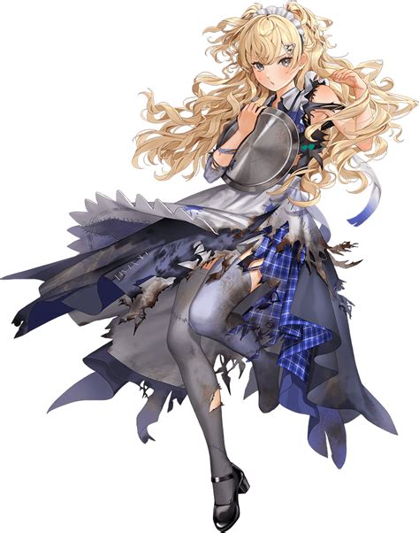 The Big Imageboard Tbib 1girl Apron Blonde Hair Blue Dress Blue