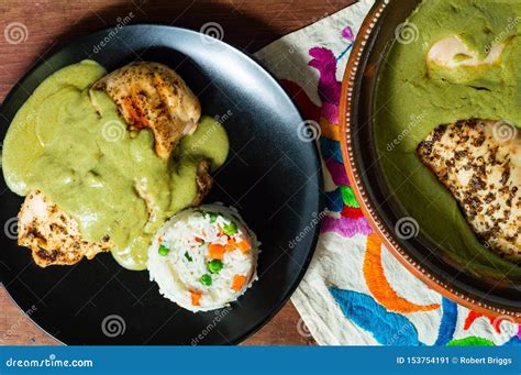 Green Pipian Pipian Or Mole Verde Traditional Mexican Food Stock Image