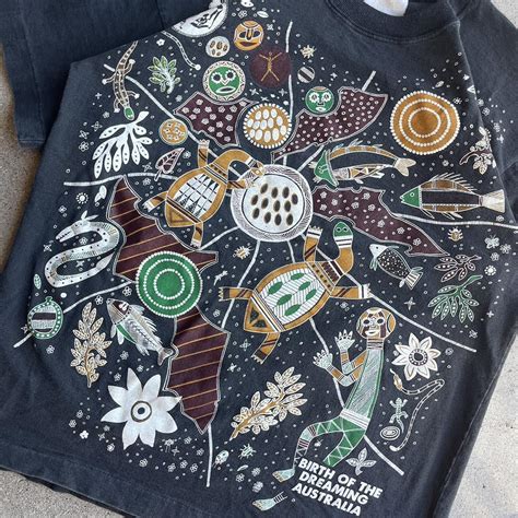 Vintage Aop Australian Art Tee Crazy Designs And Depop