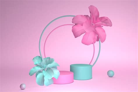 Premium Photo Abstract Geometric Shape Pastel Pink Color Scene