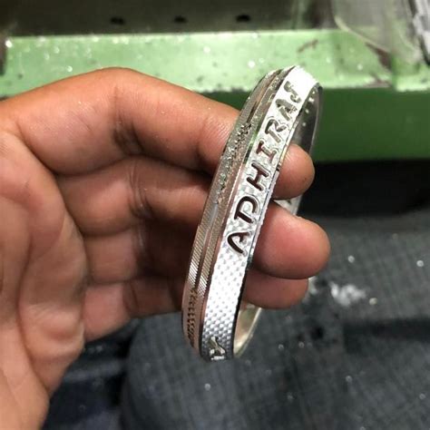 Silver Bangle For Men With Name Online