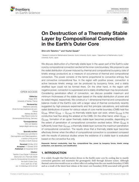 Pdf On Destruction Of A Thermally Stable Layer By Compositional
