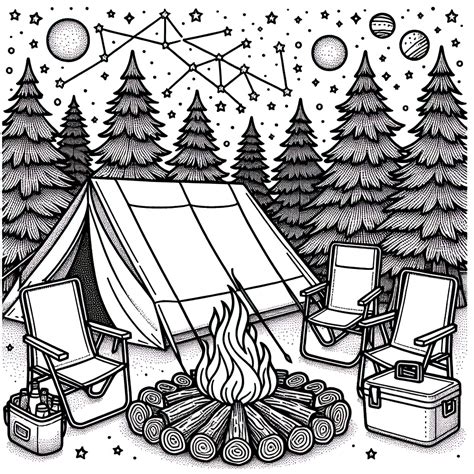 Camping Coloring Pages Free Printable Pdf Custom Paint By Numbers