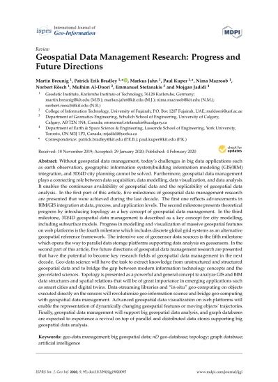 geospatial data management research progress and future directions