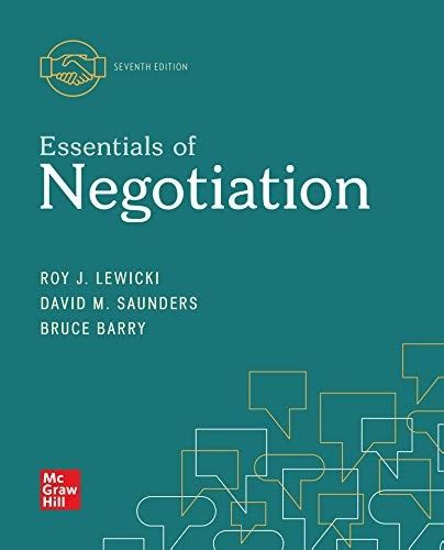 Essentials Of Negotiation By Roy J Lewicki Open Library