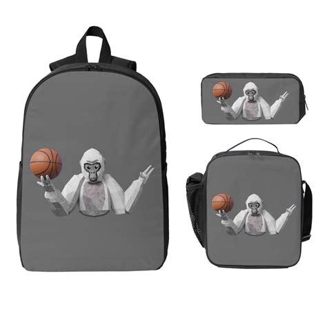 Gorill Tag Backpack Set 3 Piece 17inch Bookbags Shoulder Lunch Bag And