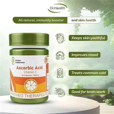 Simplee Supplements Ascorbic Acid Vitamin C 60 Capsules Perth