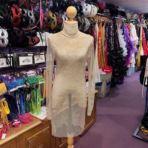 Gold Diamond Stretch Mesh Dress