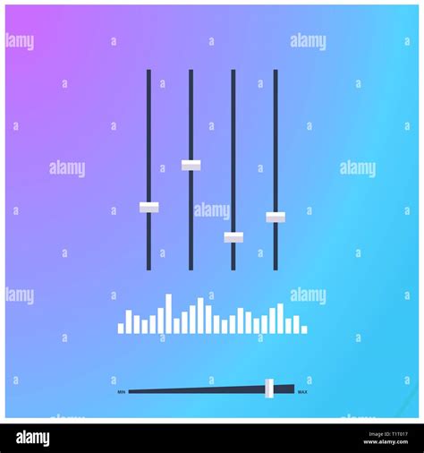 Sound Mixer With Equalizer Control Buttons Sound Waves And Volume