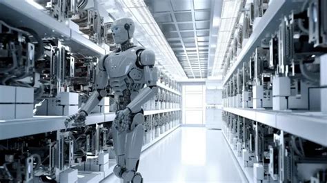 3d Rendering Robot Arm In An Automated Server Room Background Server Room Server Rack Server