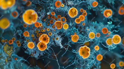 Premium Photo A Microscopic Image Of A Lichen Colony With Its